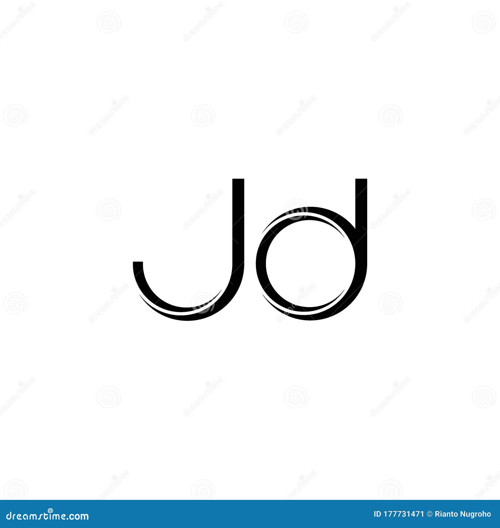 JD Logo Monogram with Slice Rounded Modern Design Template Stock Vector ...