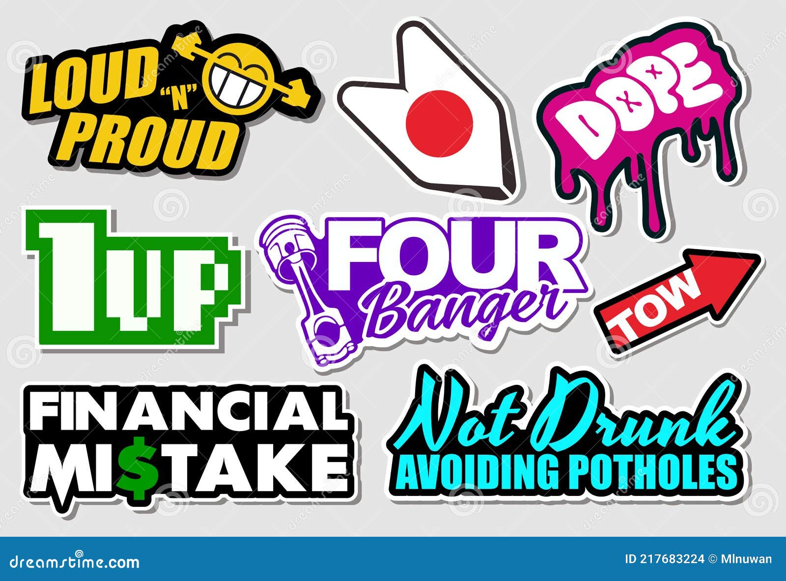 Tuner Car Decals, and Stickers in Vector Format Stock Vector ...