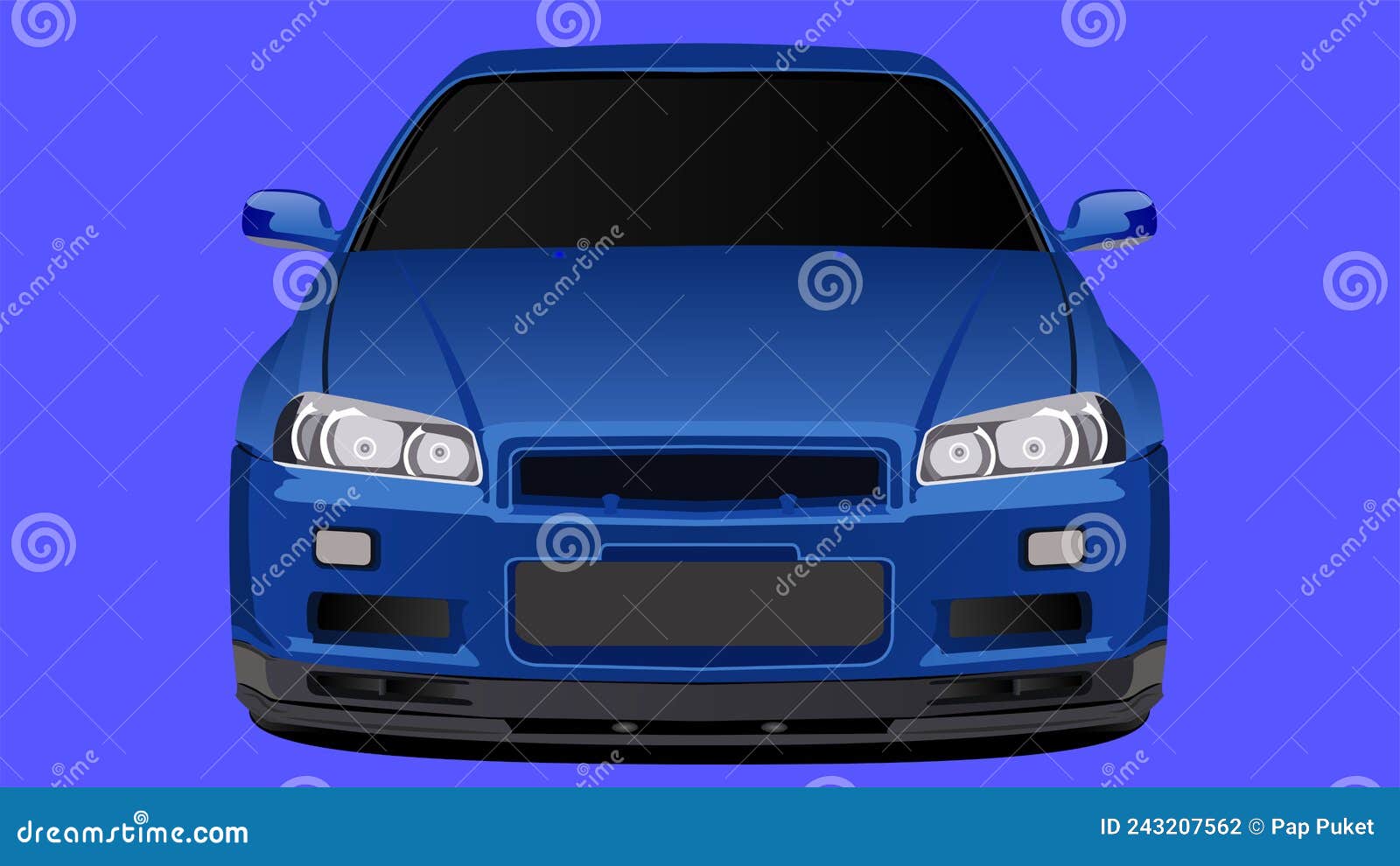 Jdm car front view stock illustration. Illustration of markert - 243207562