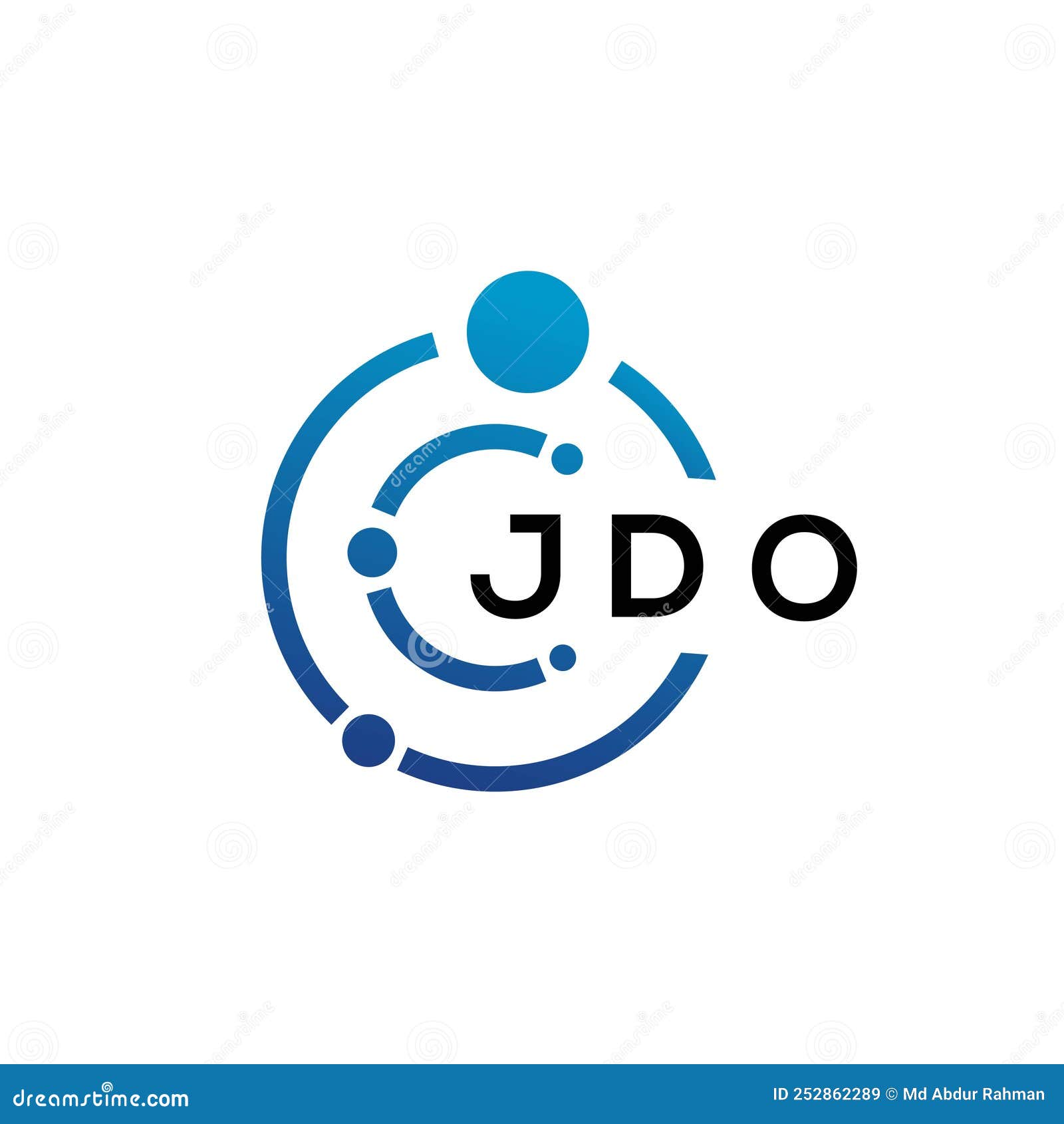 JDO Letter Technology Logo Design on White Background. JDO Creative ...