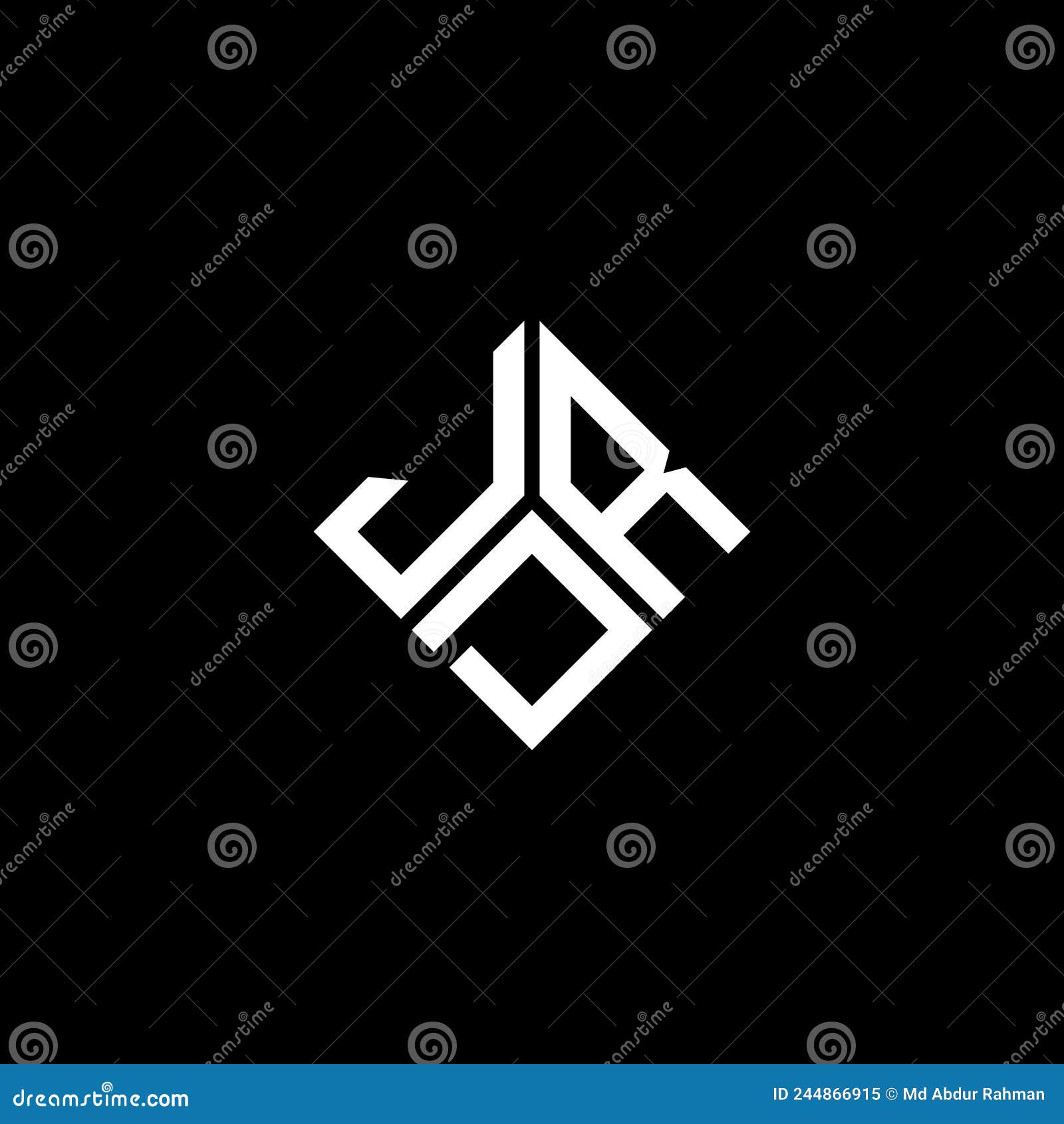 JDR Letter Logo Design on Black Background. JDR Creative Initials ...
