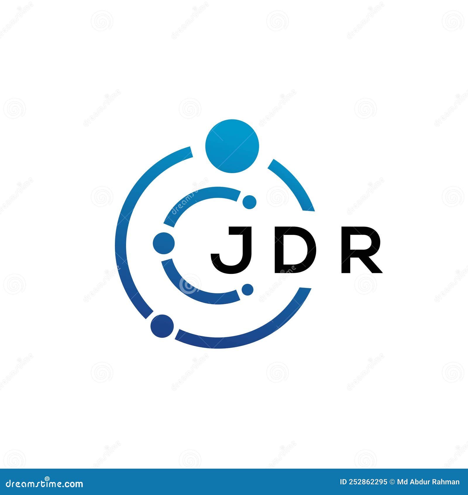 JDR Letter Technology Logo Design on White Background. JDR Creative ...