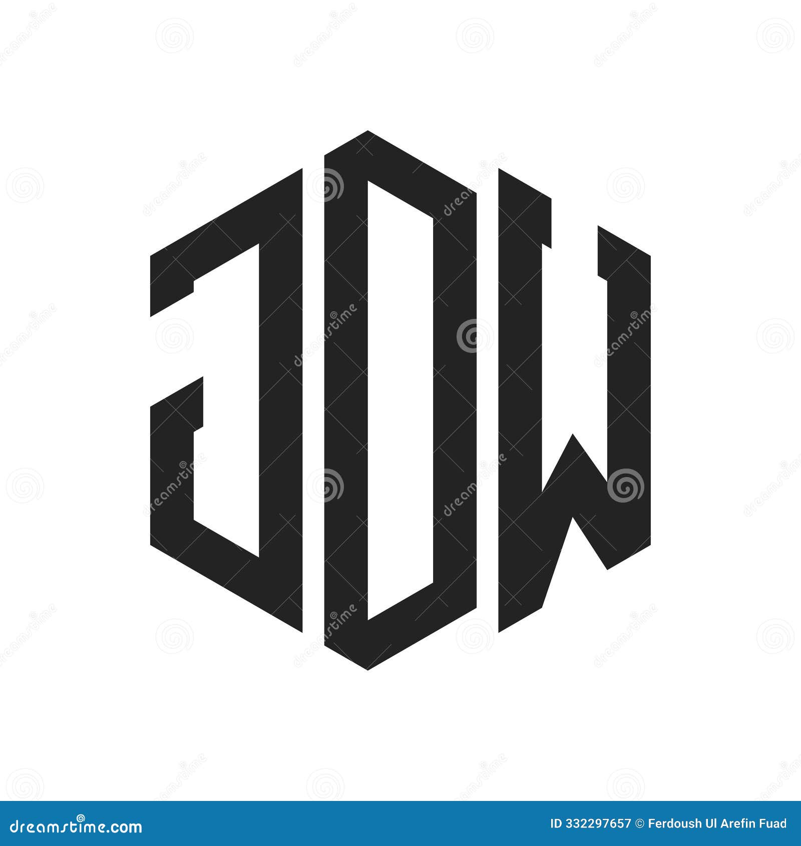 JDW Logo Design. Initial Letter JDW Monogram Logo Using Hexagon Shape ...