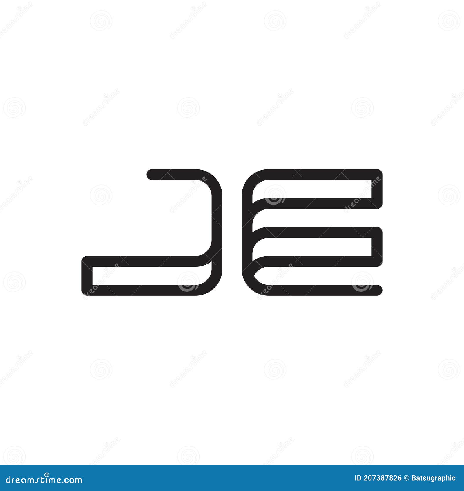 Je Initial Letter Vector Logo Icon Stock Vector - Illustration of flat ...