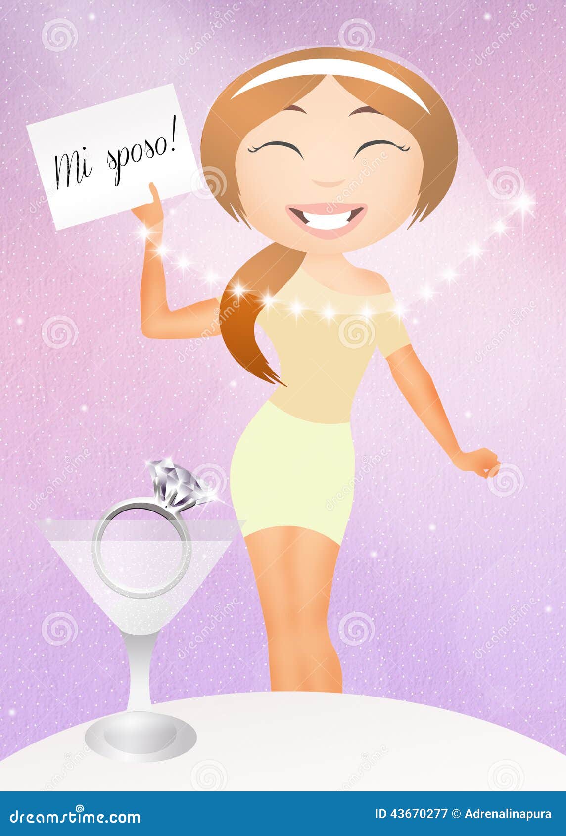 Je me marie illustration stock. Illustration du filles - 43670277