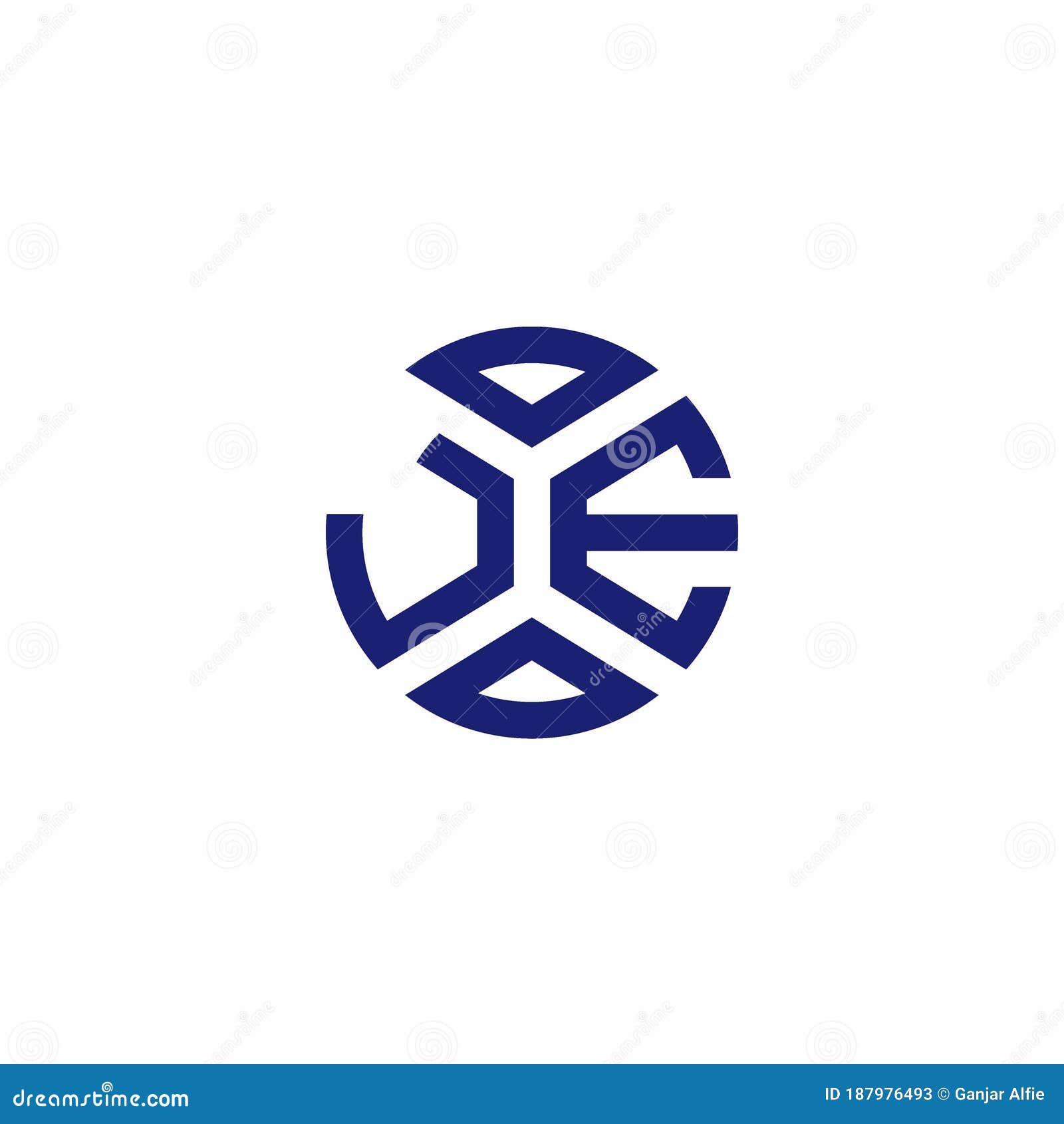 JE Monogram Logo with Abstract Shapes in Modern Style Stock Vector ...