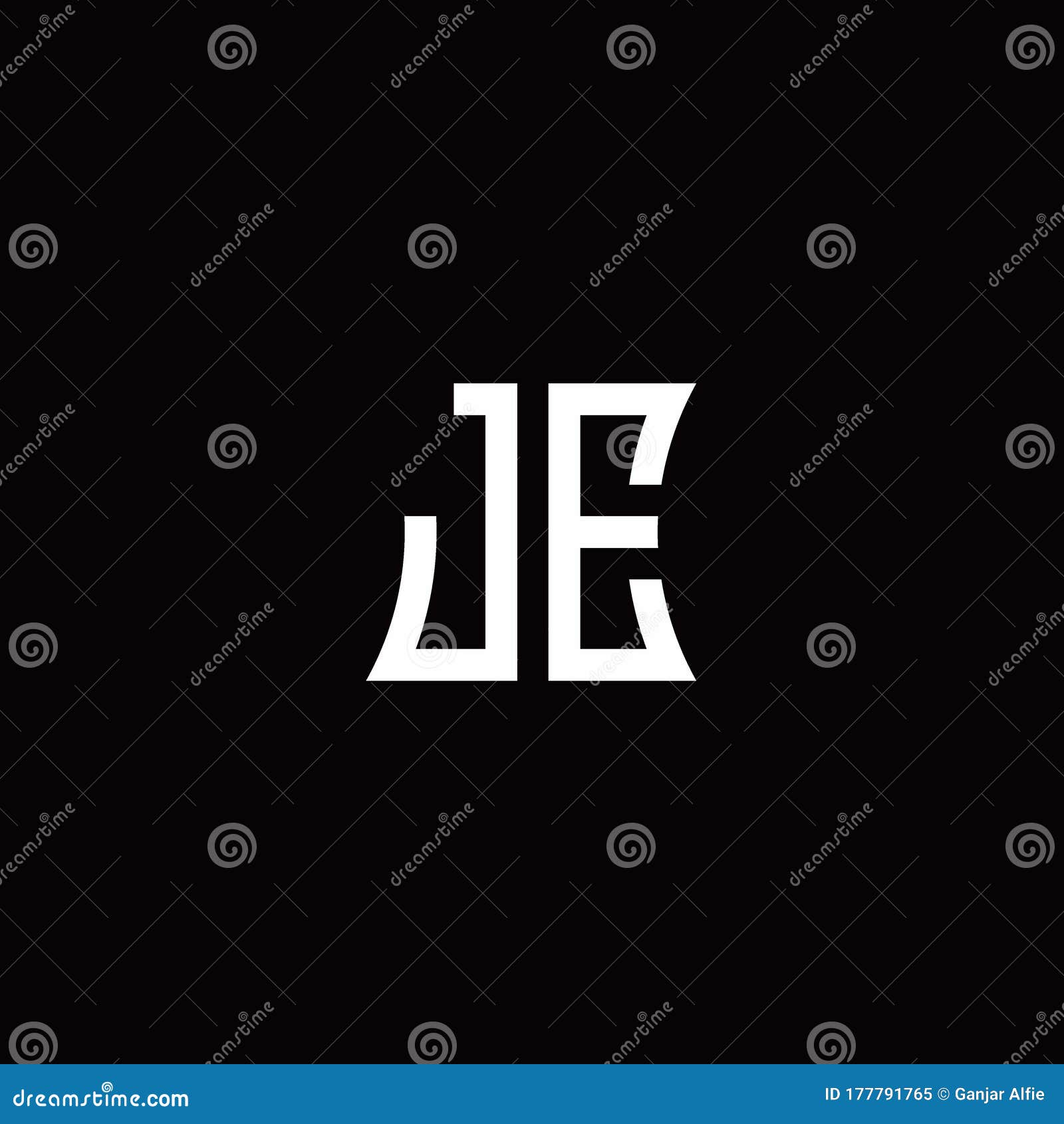 JE Monogram Logo Letter with Curved Side Style Stock Vector ...