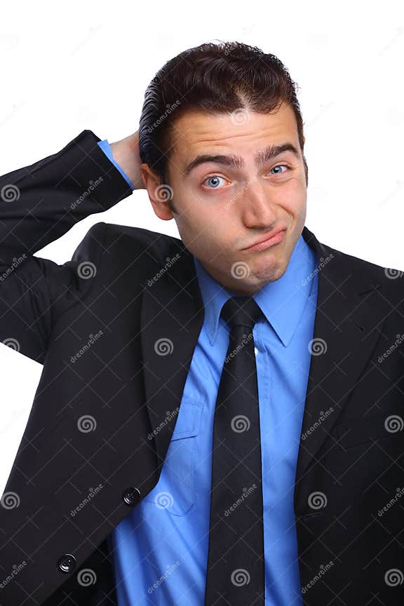 Je suis perplexe image stock. Image du renfrogné, blanc - 21560029