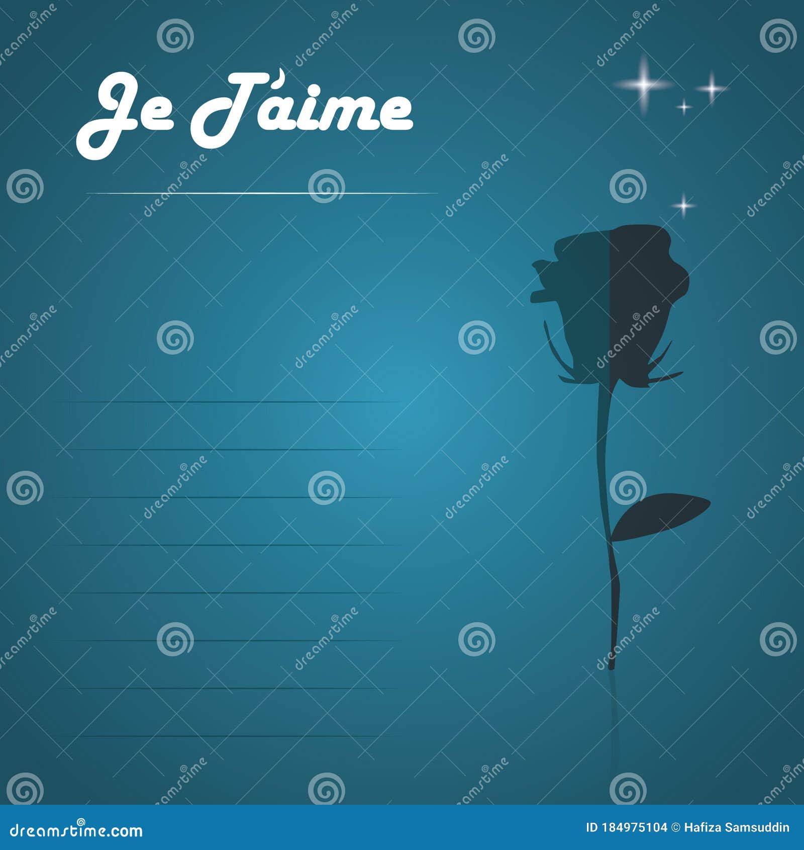 Je T Aime. Vector Illustration Decorative Design Stock Illustration ...