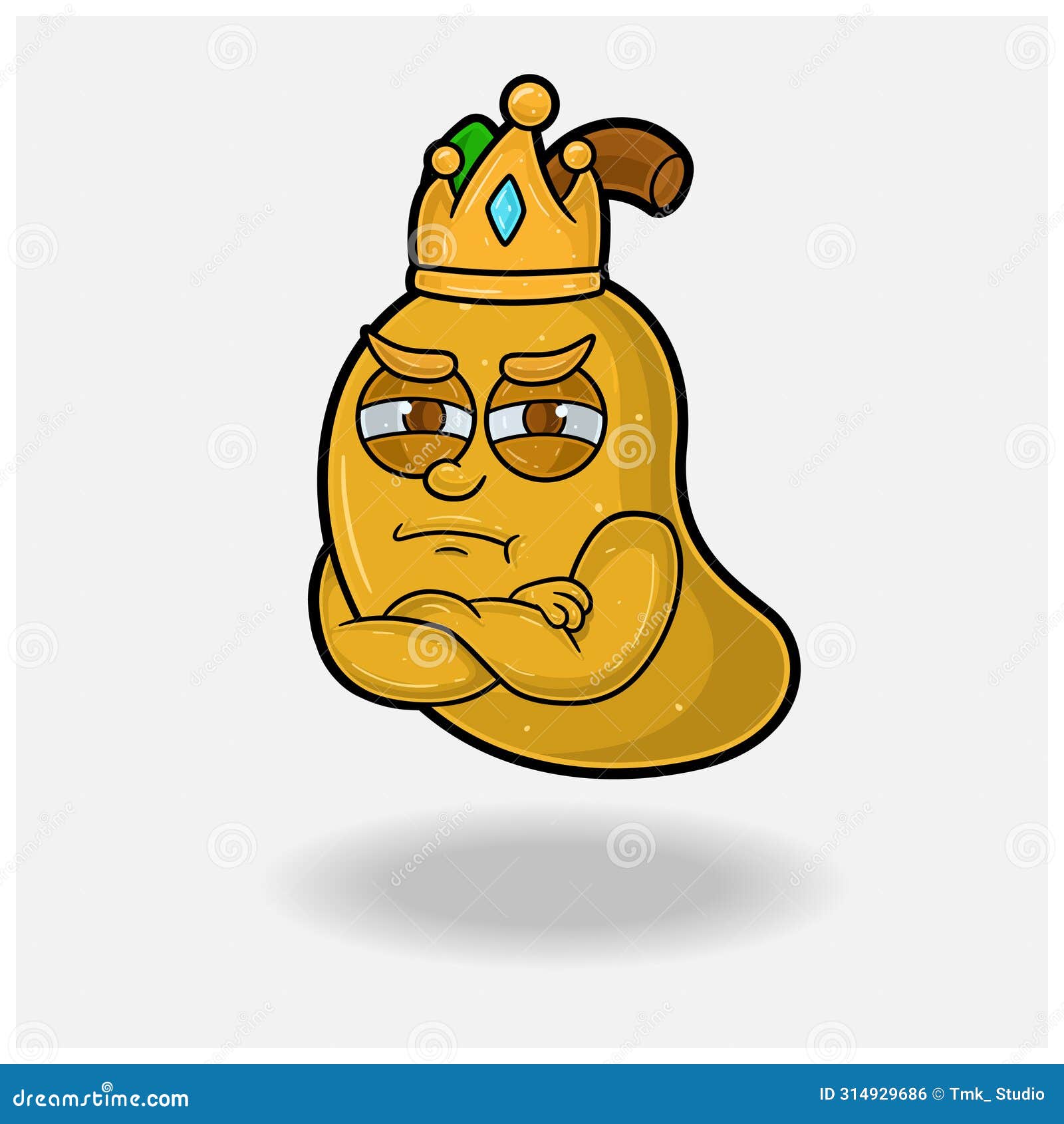 Jealous Expression With Lavender Crown Mascot Character Cartoon Vector ...