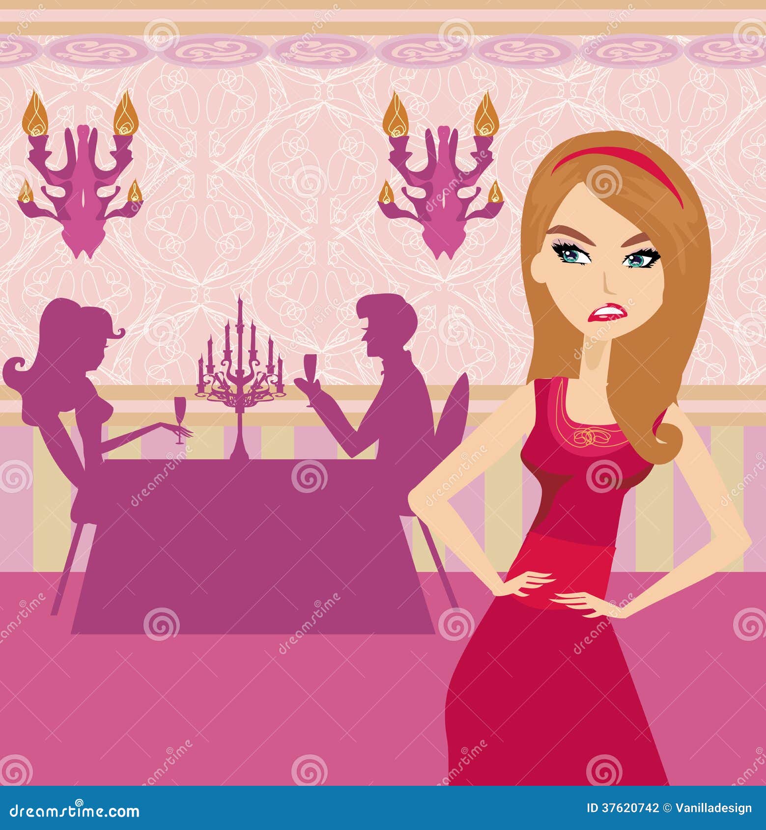 Jealous Woman Cartoon Vector | CartoonDealer.com #16394791