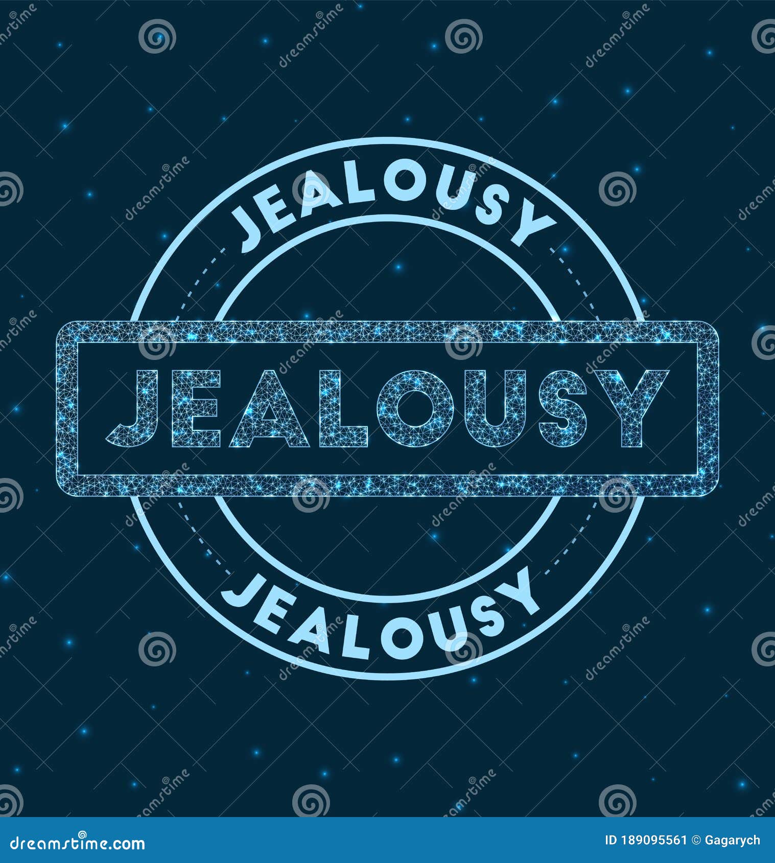 Jealousy. Glowing Round Badge Stock Vector - Illustration of badge ...