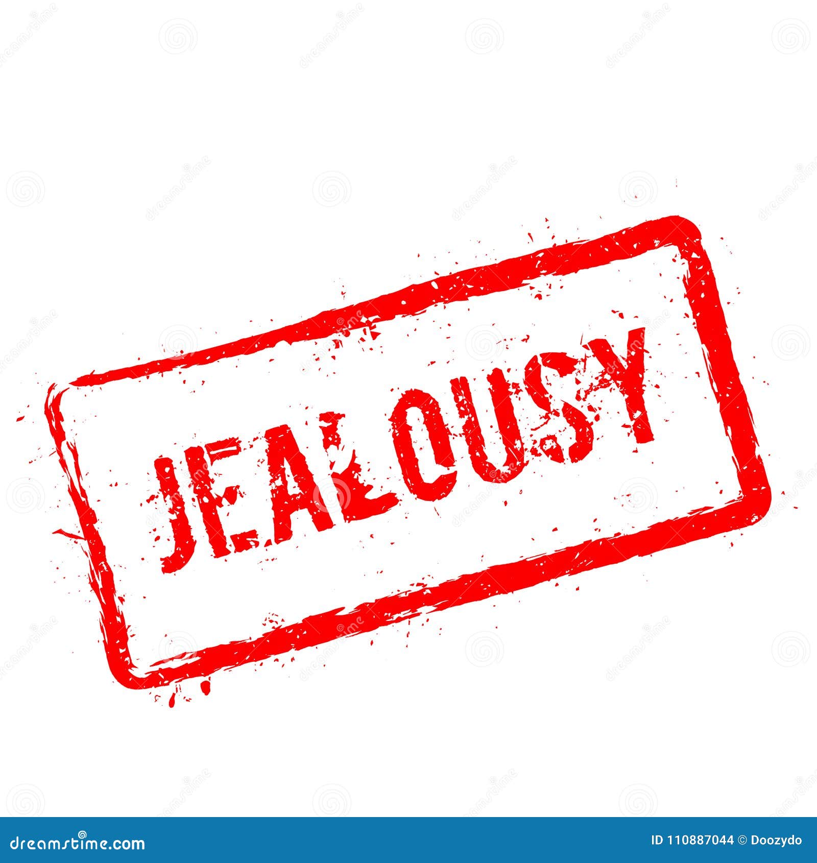 Jealousy Red Rubber Stamp Isolated On White. Vector Illustration ...
