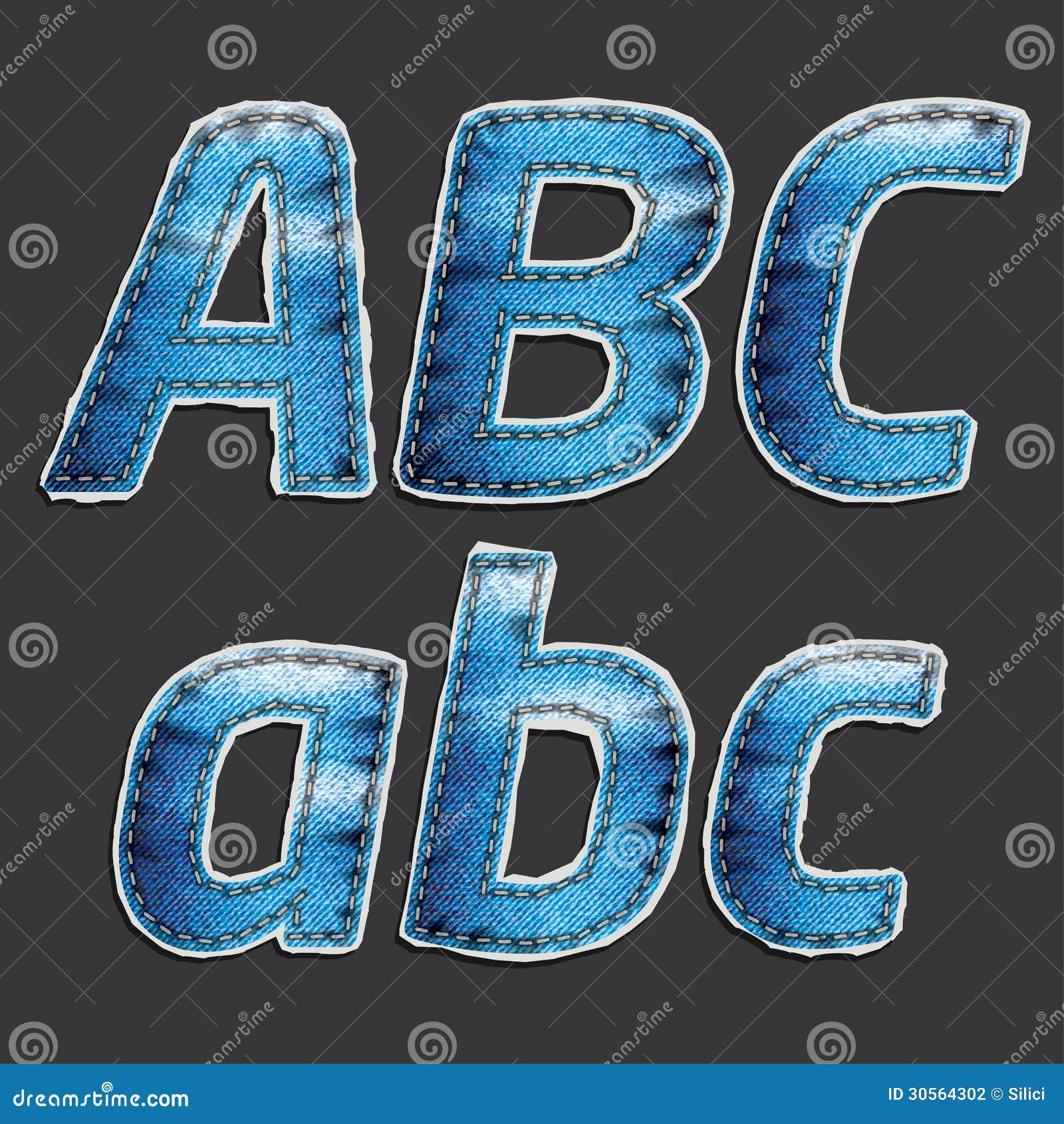 Jean Alphabet Set 1 stock vector. Illustration of fashion - 30564302