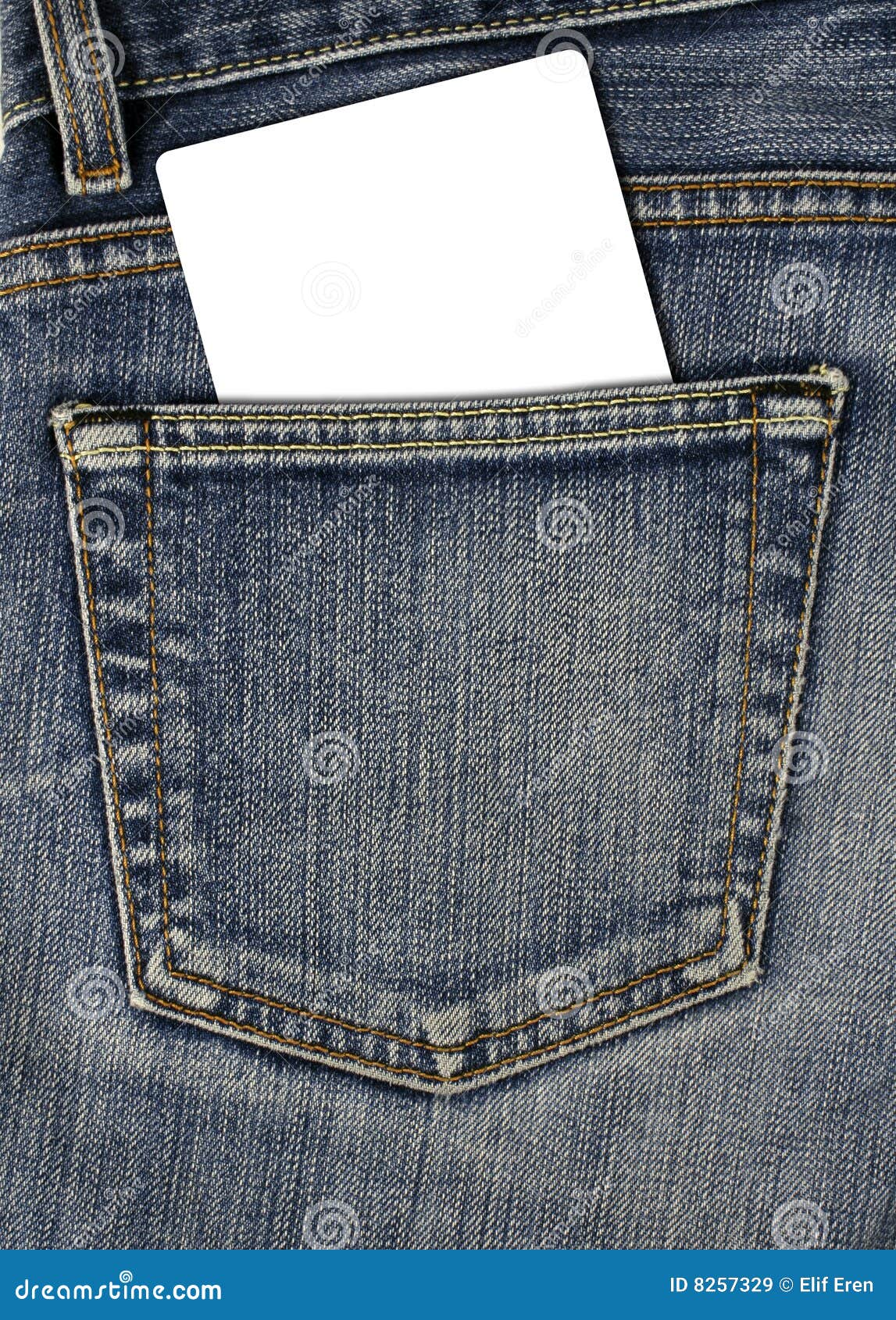 Jean Back Pocket and Empty Card Stock Image - Image of yellow, textured ...