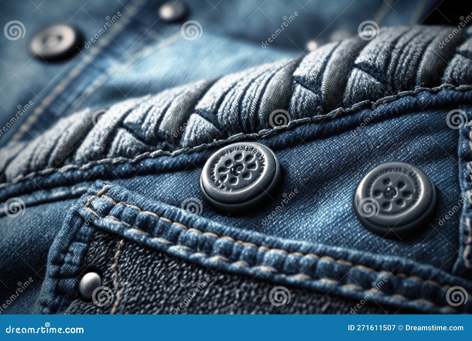 Jean Denim Jacket Close Up Textured Background. Stock Illustration ...
