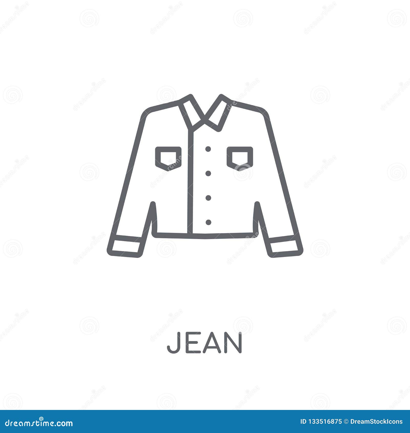 Jean Linear Icon. Modern Outline Jean Logo Concept on White Back Stock ...