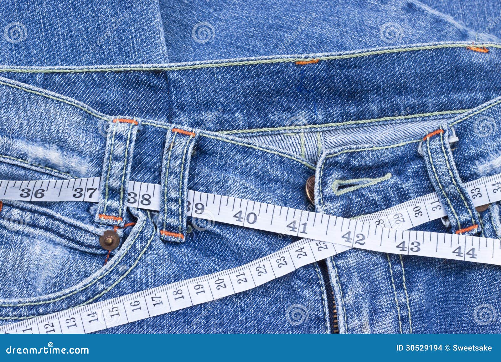 Jean and scales tape stock photo. Image of slim, diet - 30529194