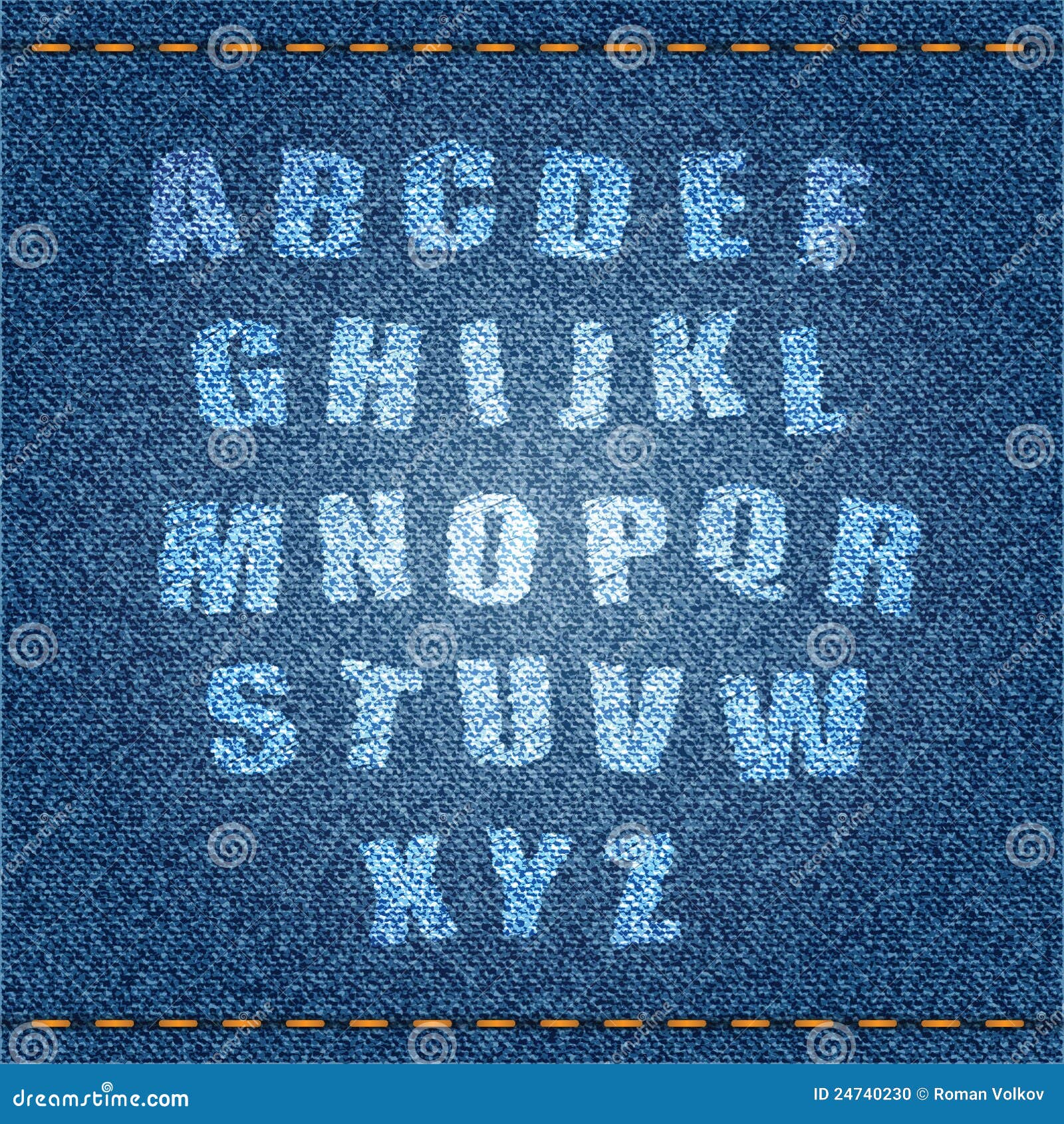 Jeans Alphabet stock vector. Illustration of letter, apparel - 24740230