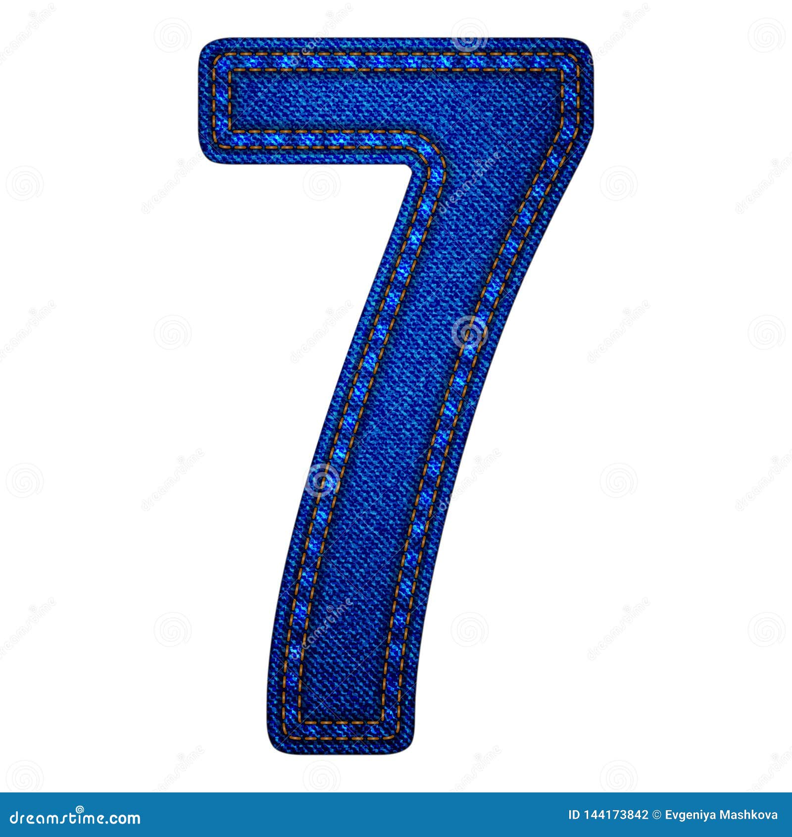 Jeans Alphabet Letters Number 7, Vector Illustration Modern Template ...