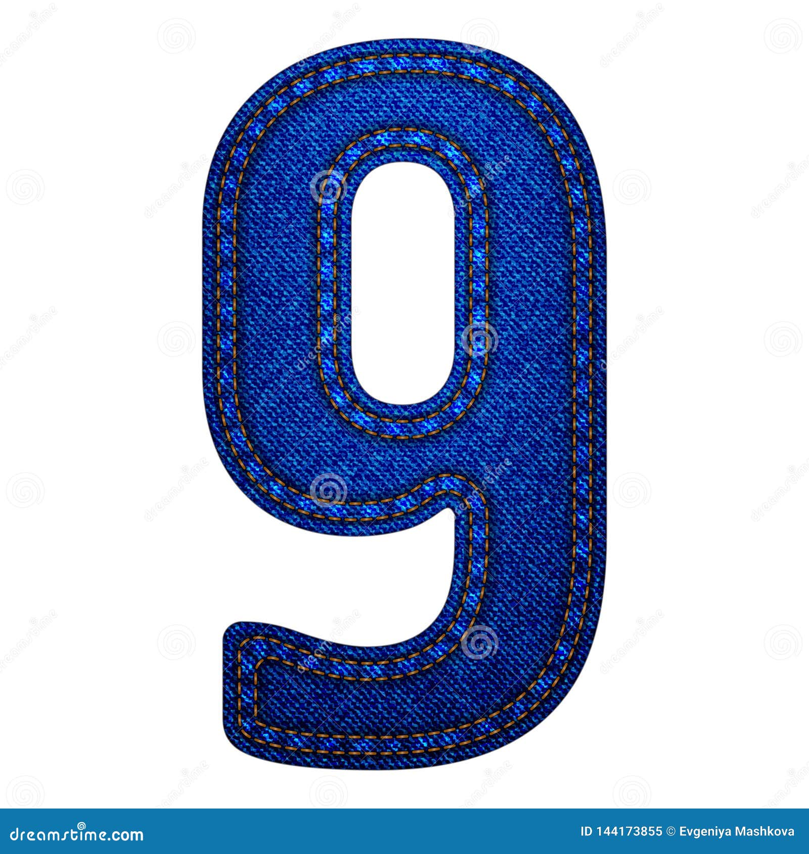 Jeans Alphabet Letters Number 9, Vector Illustration Modern Template ...