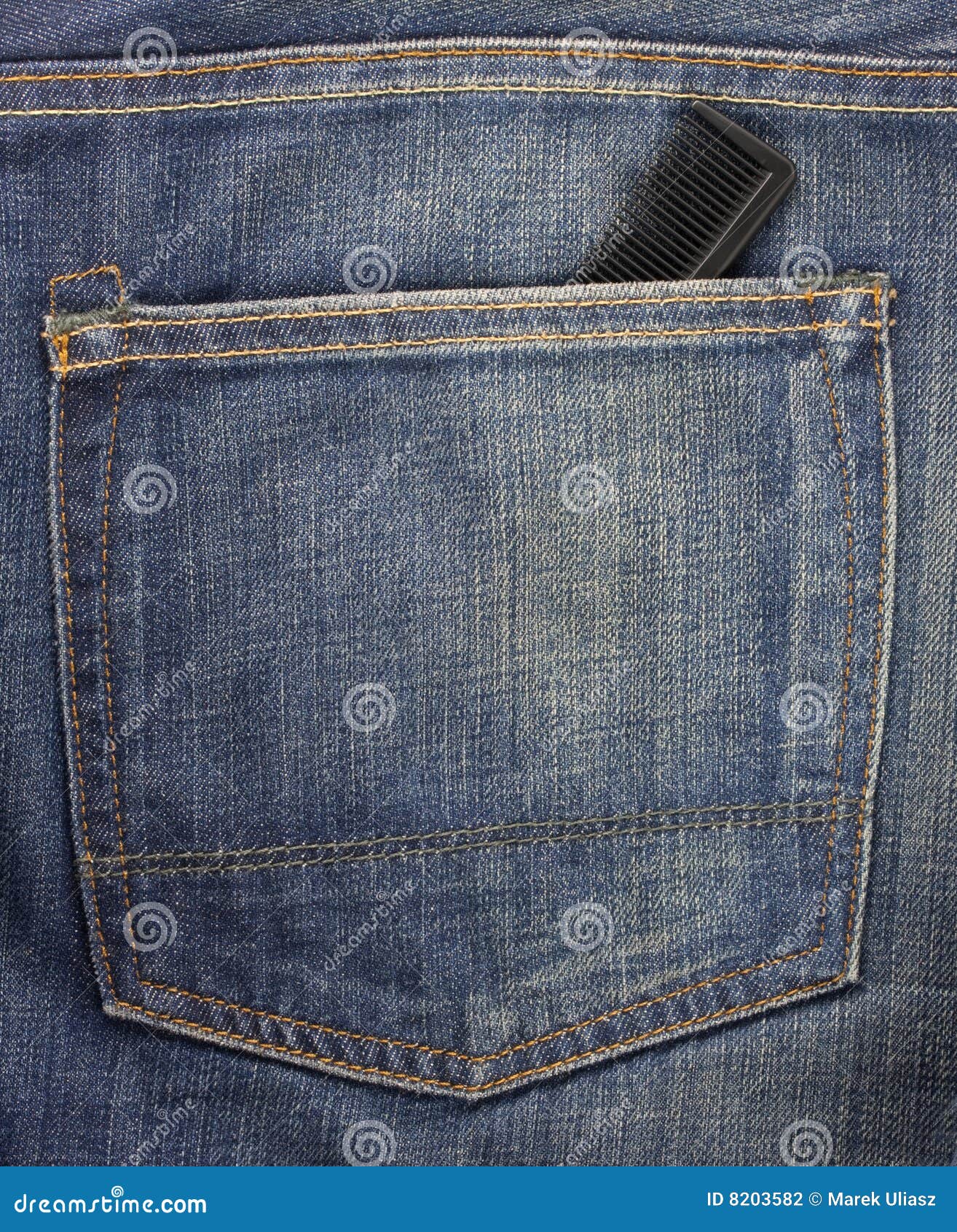 Jeans Back Pocket with a Comb Stock Photo - Image of texture, canvas ...