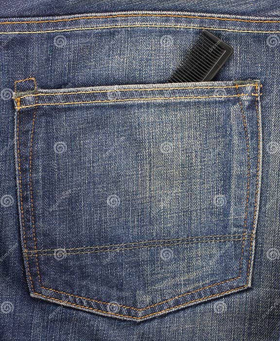 Jeans Back Pocket with a Comb Stock Photo - Image of texture, canvas ...