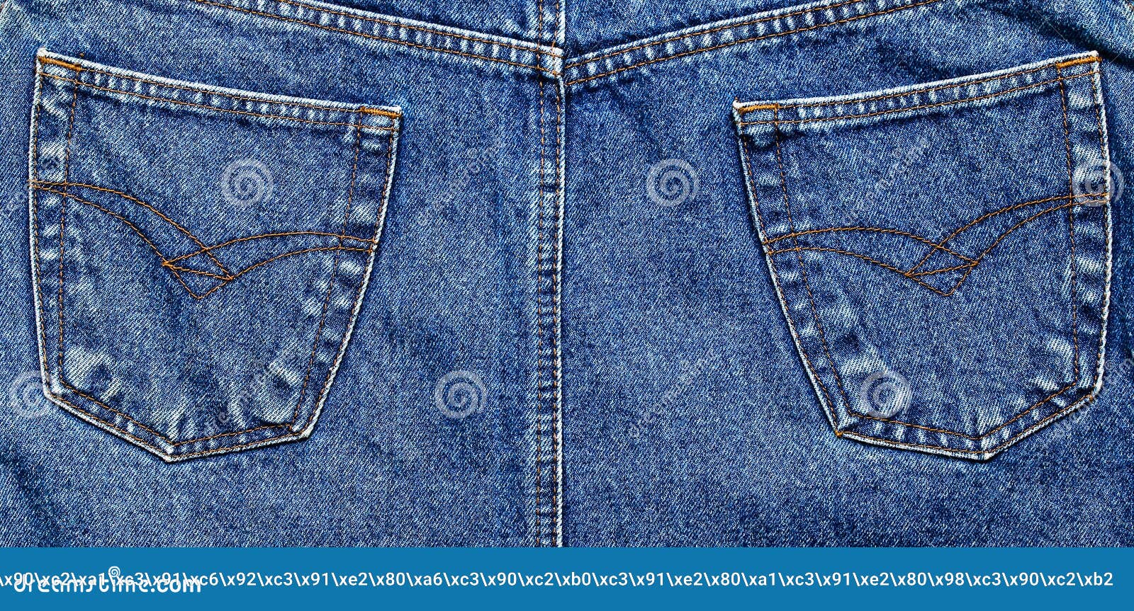 Jeans back pocket texture. stock image. Image of traditional - 142966665