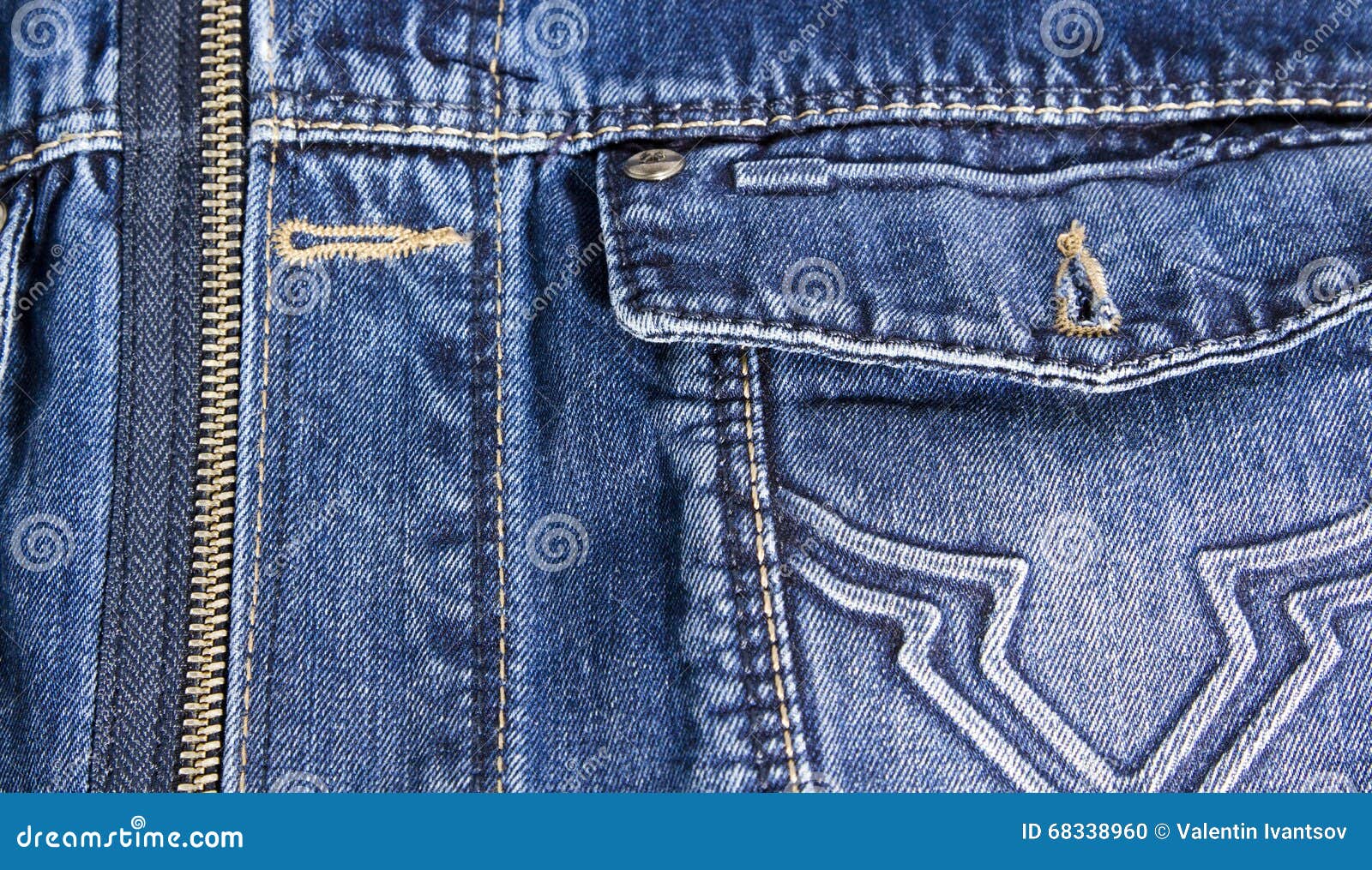 Jeans back pocket and zip stock photo. Image of unzip - 68338960