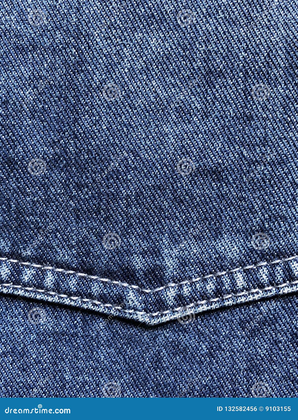 Jeans Background with Corner Yoke and Double Stitching. Stock Photo ...