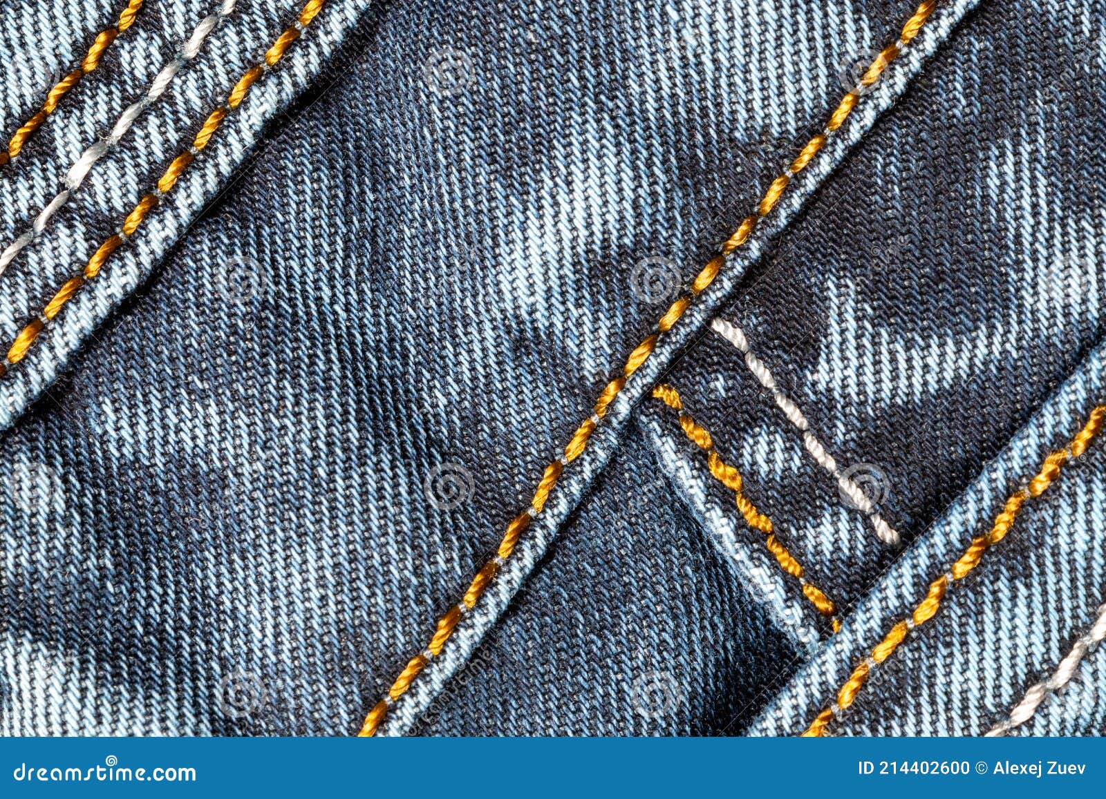 Denim Fabric with Seams Close-up Stock Photo - Image of seam, abstract ...