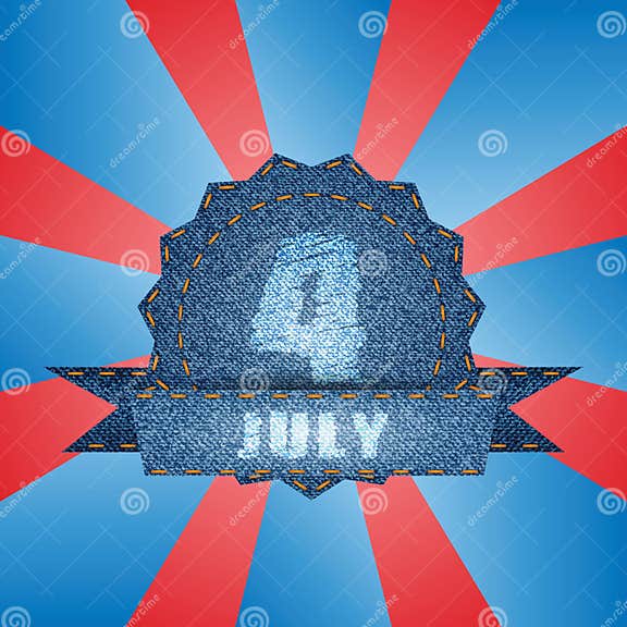 Jeans Badge with Forked Ribbon Stock Vector - Illustration of cloth ...