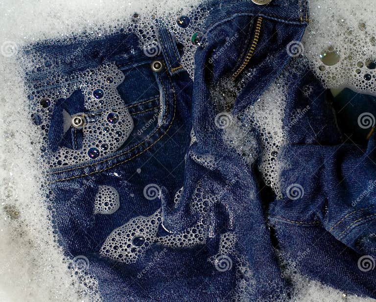 Jeans Being Washed stock image. Image of water, cycle - 1622193