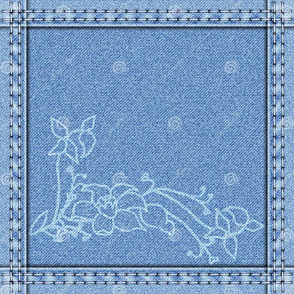 Jeans border stock vector. Illustration of cotton, grunge - 29256604