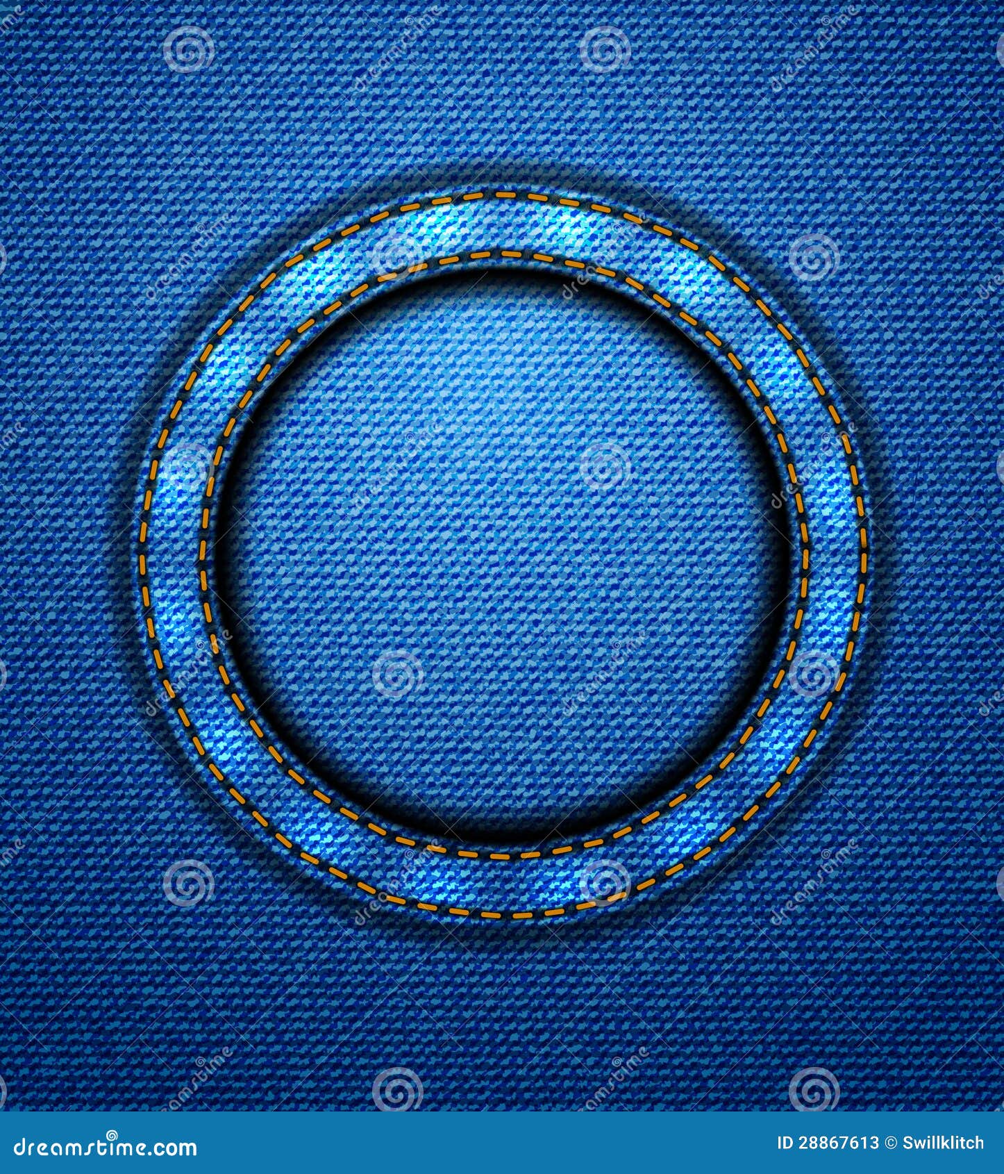 Jeans circular patch stock vector. Illustration of pocket - 28867613