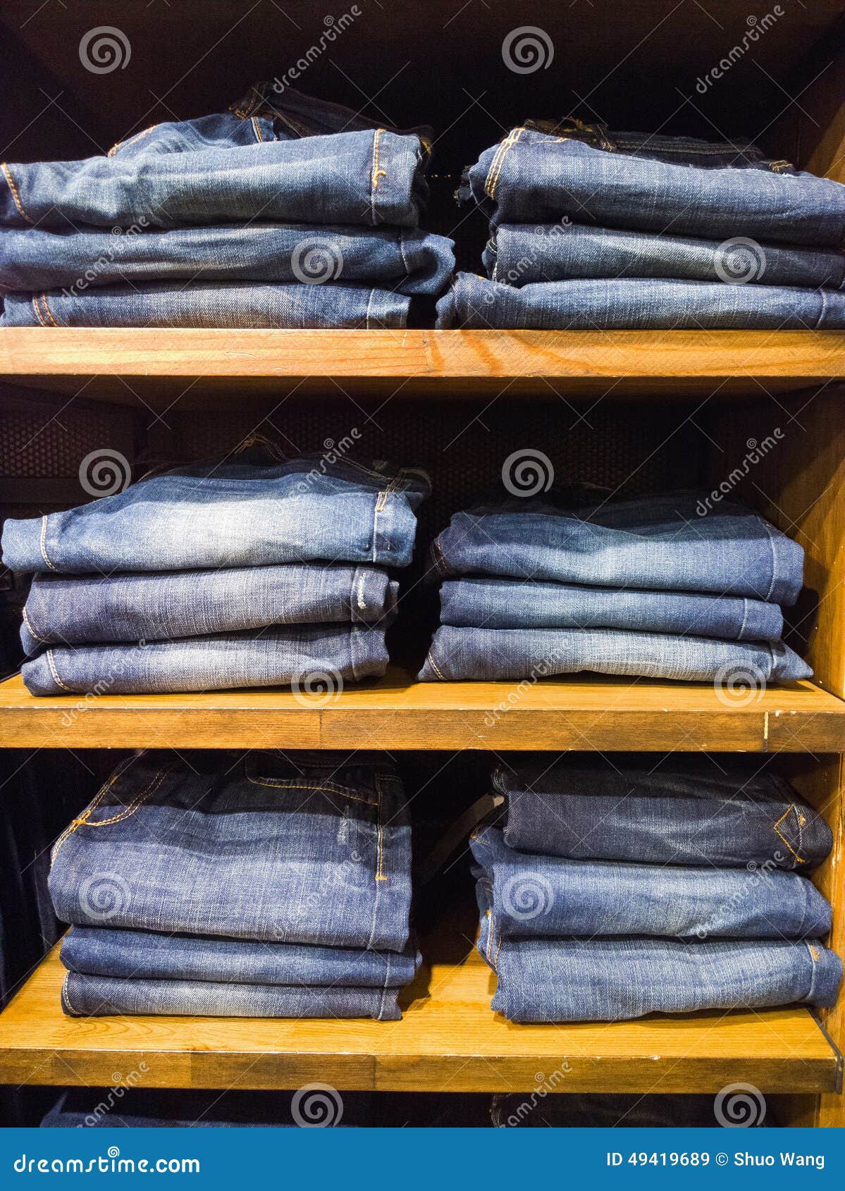 Jeans in clothing store stock image. Image of business - 49419689