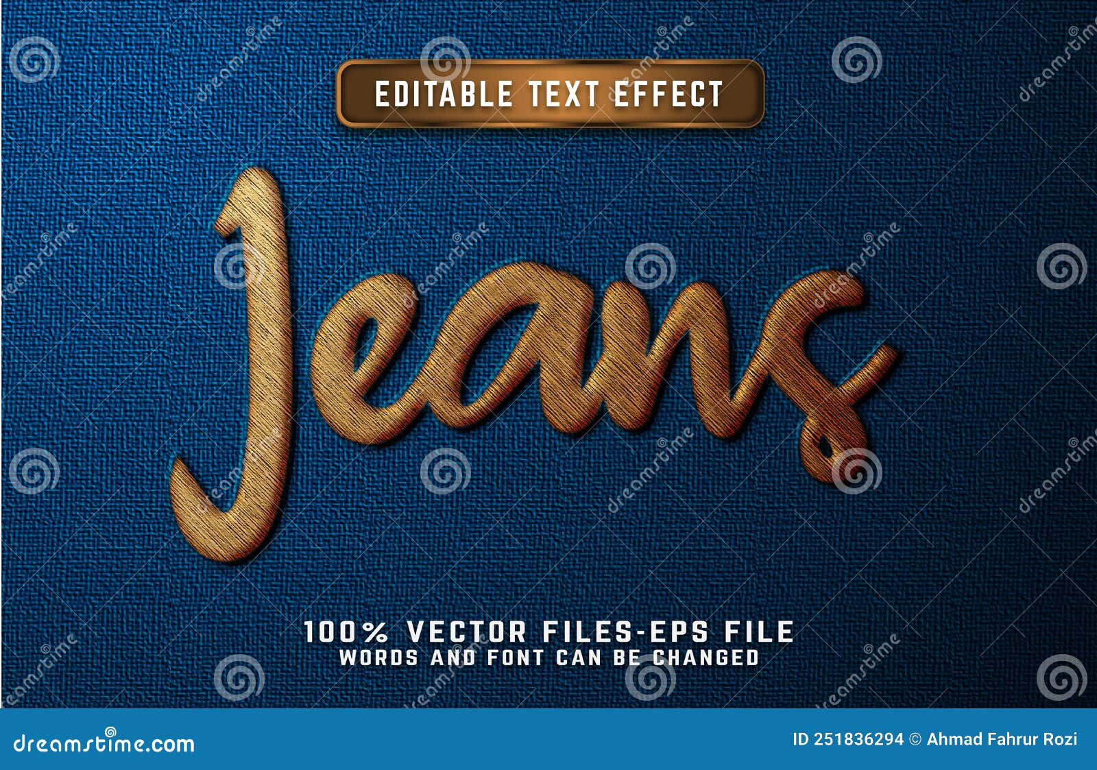Jeans 3d Realistic Text Effect Premium Vectors Stock Vector ...