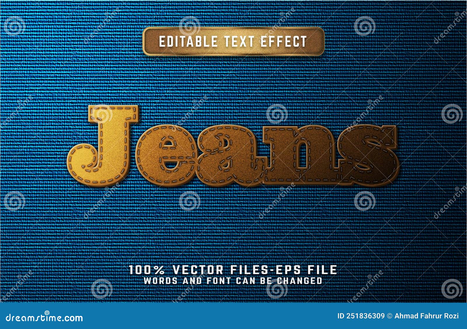 Jeans 3d Realistic Text Effect Premium Vectors Stock Vector ...
