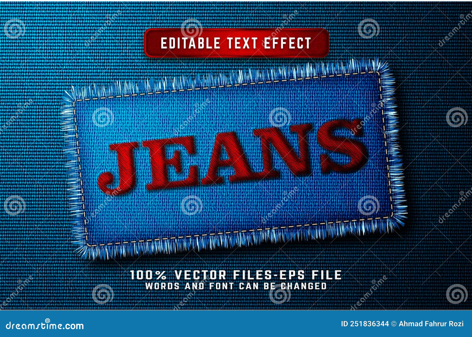 Jeans 3d Realistic Text Effect Premium Vectors Stock Vector ...