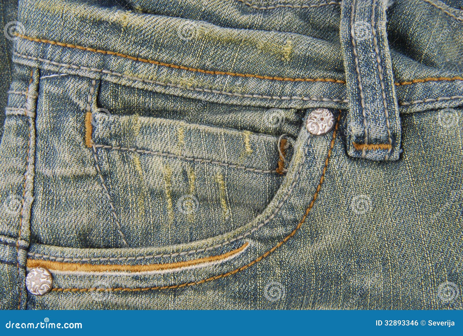 Jeans denim pocket texture stock photo. Image of button - 32893346