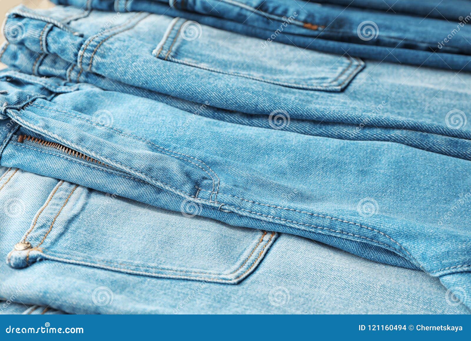 Jeans of different colors stock photo. Image of modern - 121160494