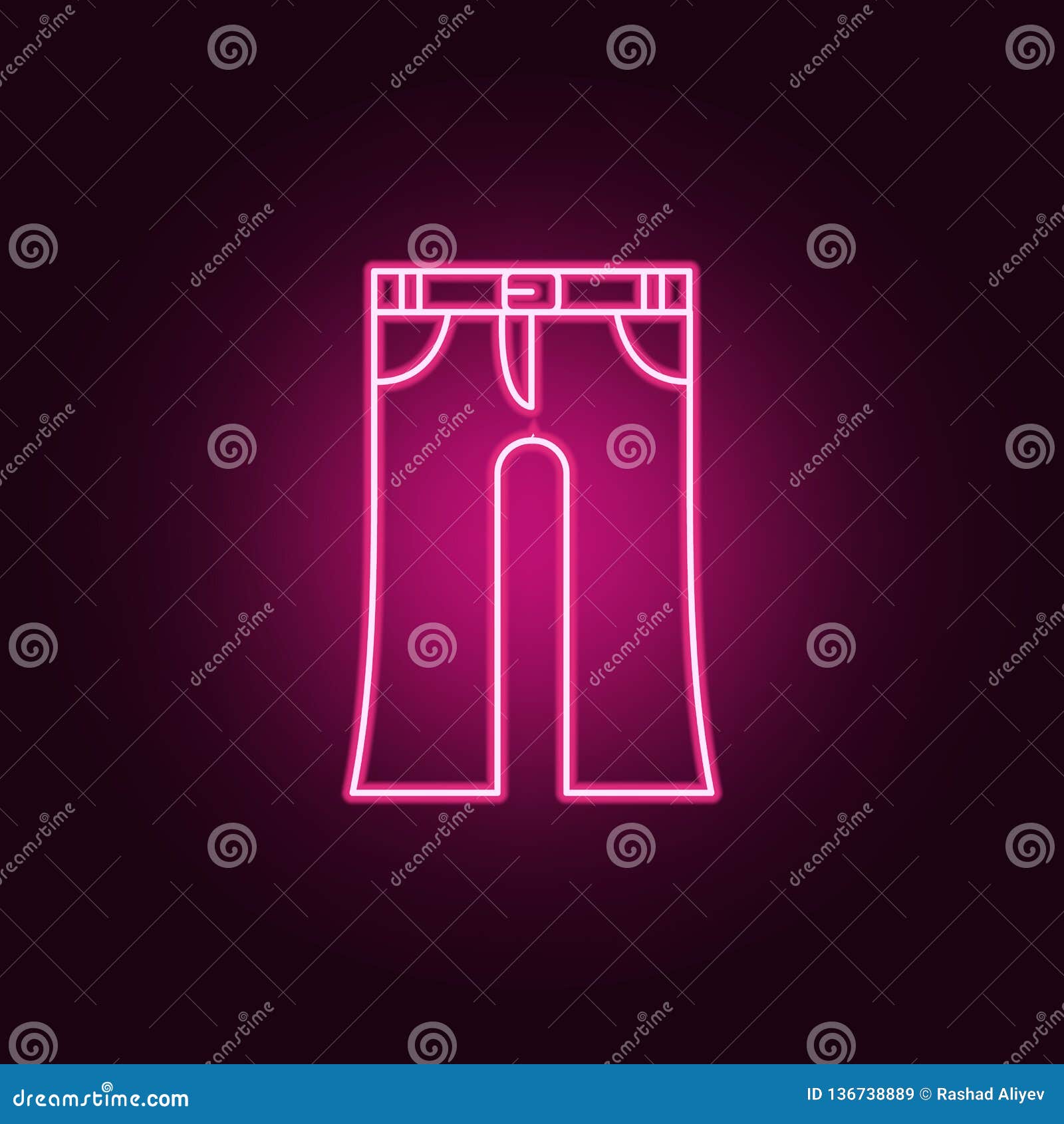 Jeans Icon. Elements of Clothes in Neon Style Icons Stock Illustration ...