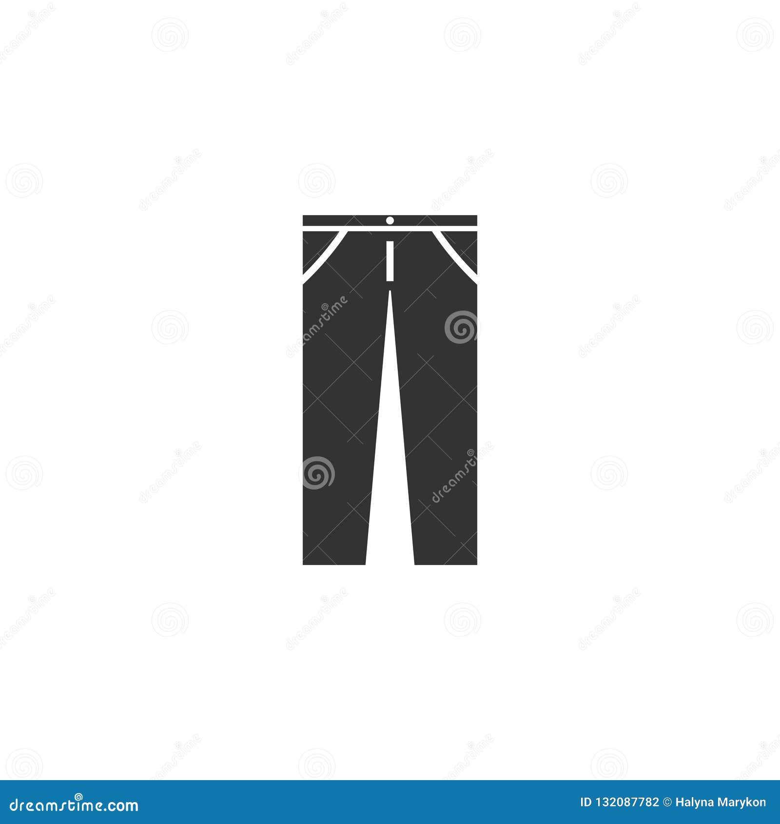 Jeans icon flat stock vector. Illustration of line, legs - 132087782