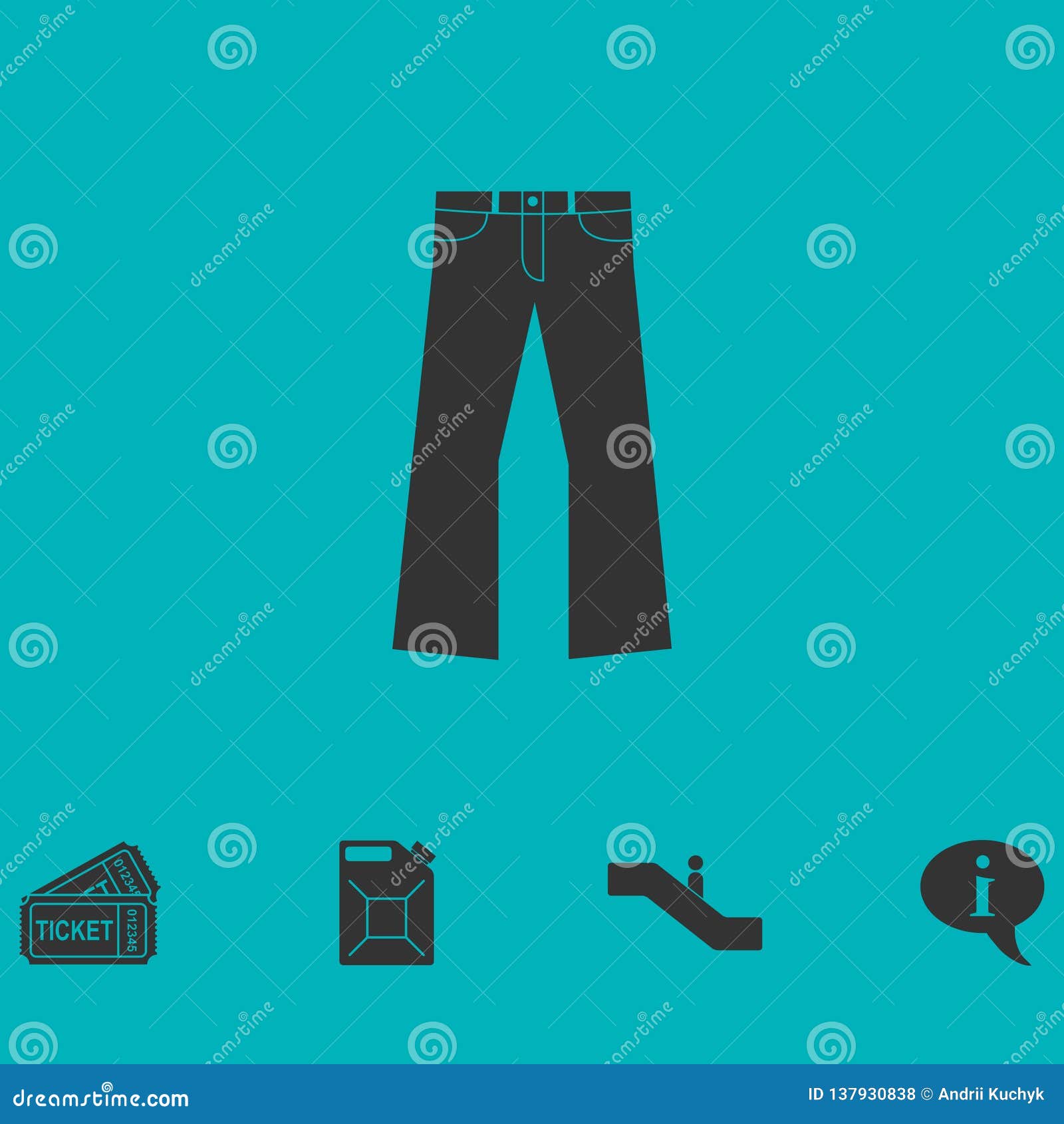 Jeans icon flat stock vector. Illustration of canvas - 137930838