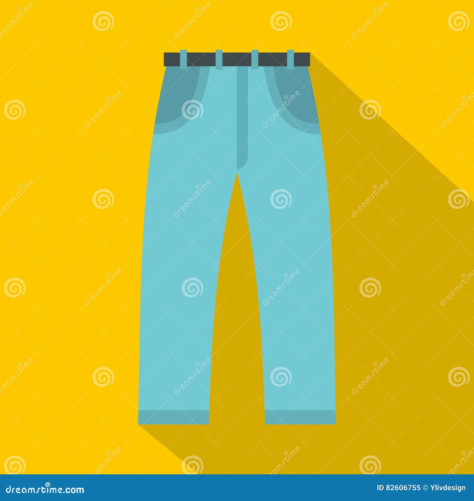 Jeans icon, flat style stock vector. Illustration of logo - 82606755