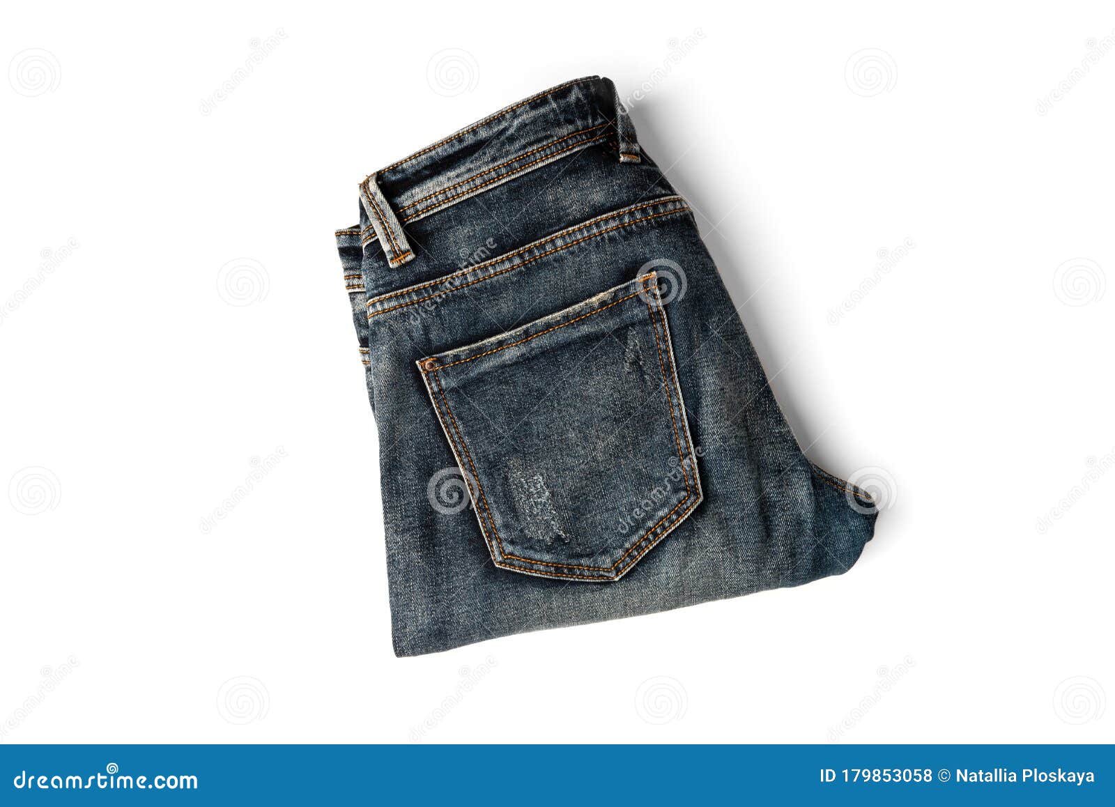 Jeans Isolated on White Background Stock Photo - Image of skirt, folded ...