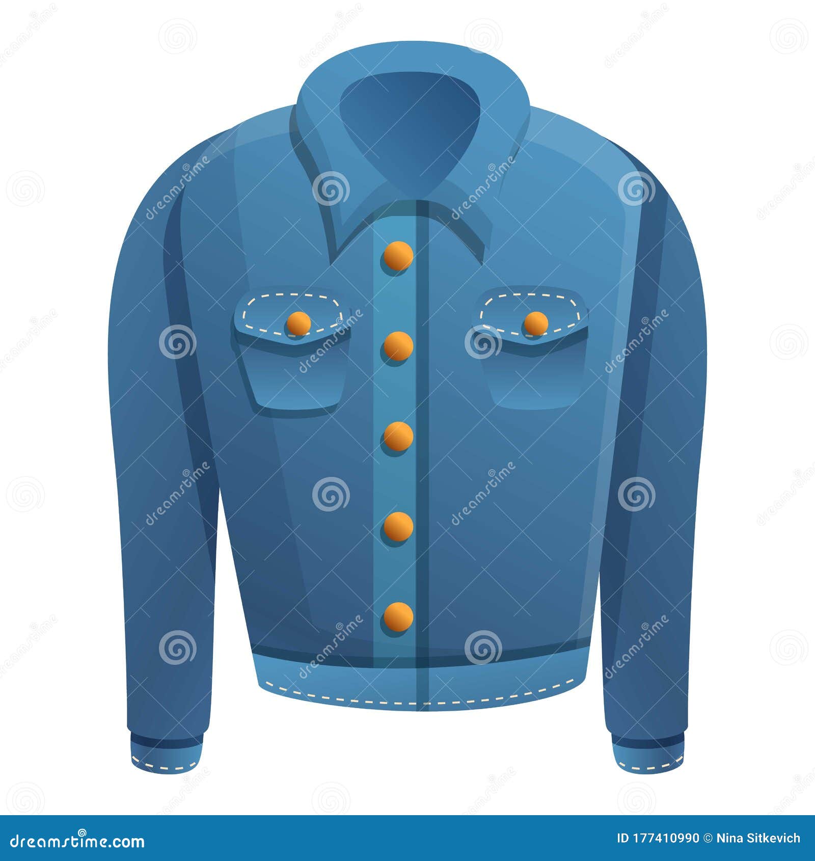 Jeans Jacket Icon, Cartoon Style Stock Vector - Illustration of human ...