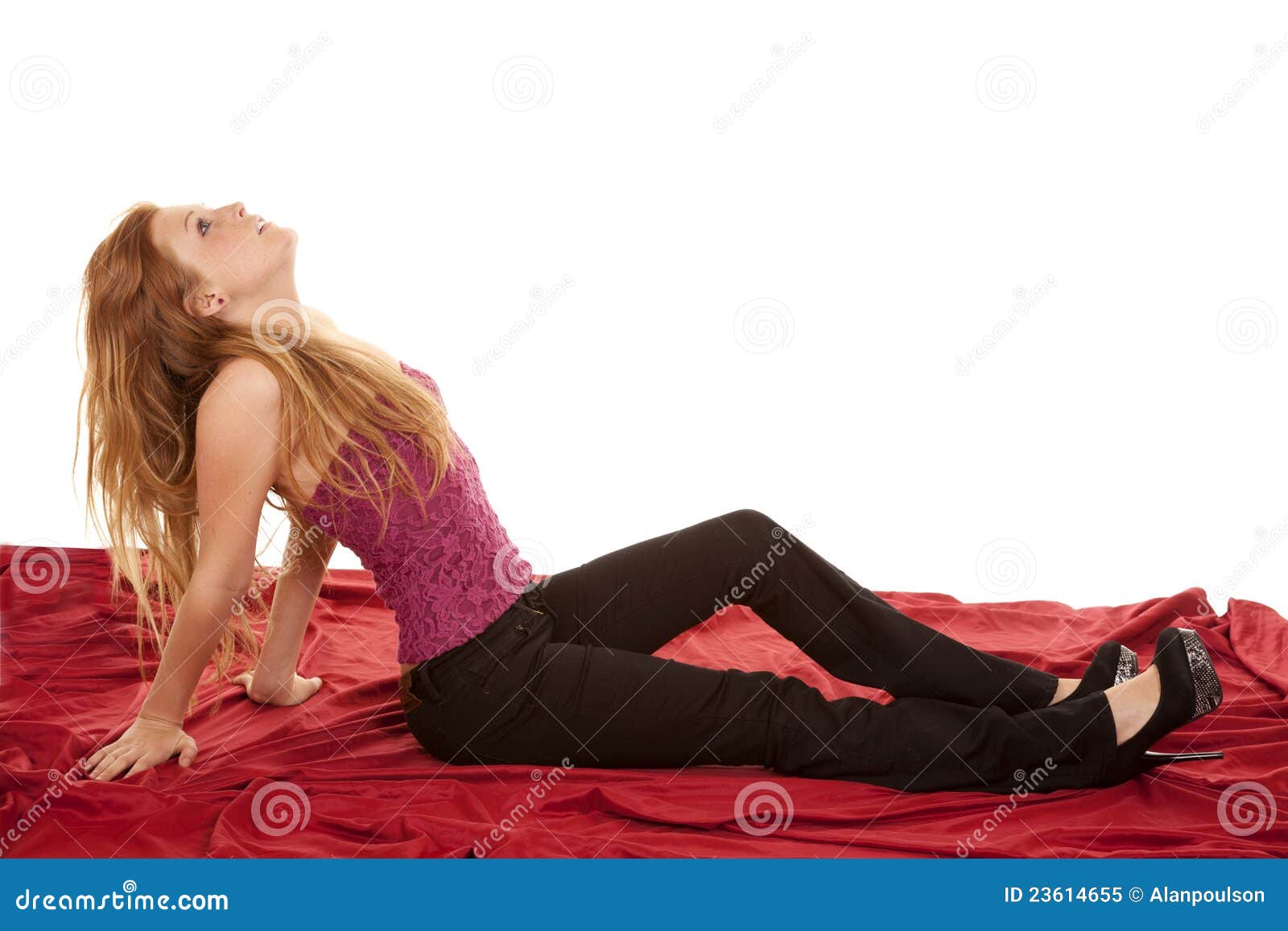 Jeans lean head back stock image. Image of isolated, fashionable - 23614655