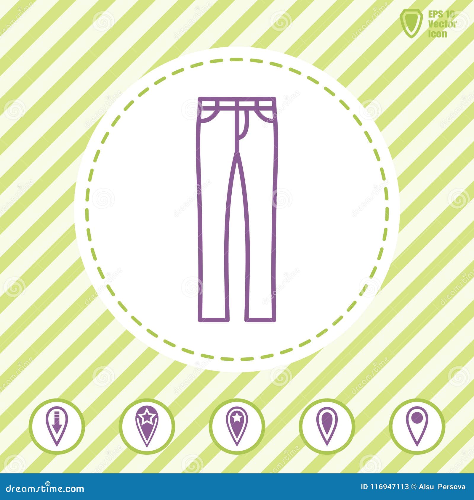 Jeans line vector icon stock vector. Illustration of cotton - 116947113