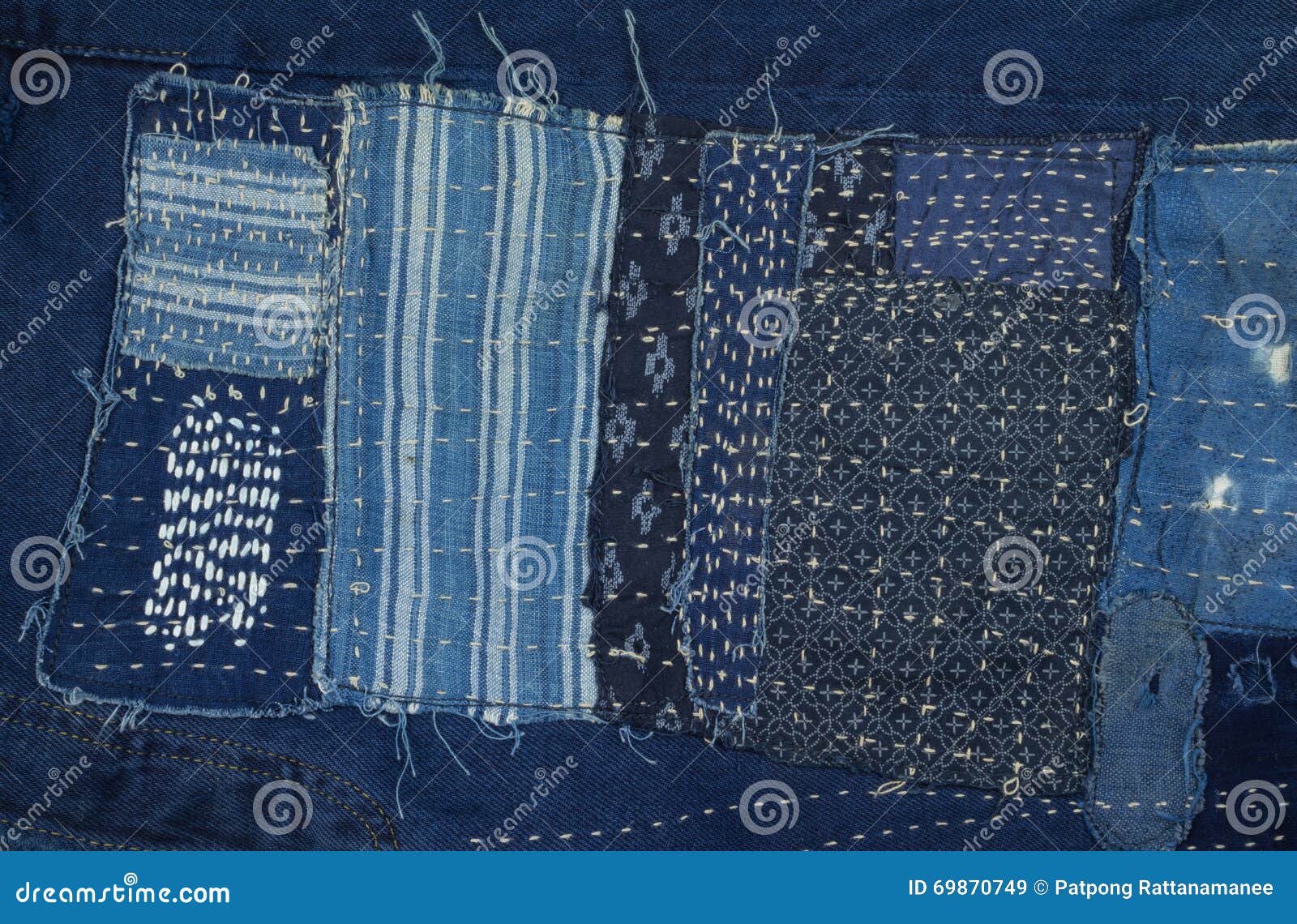 Jeans Patchwork Background , Denim Patchwork . Stock Image - Image of ...